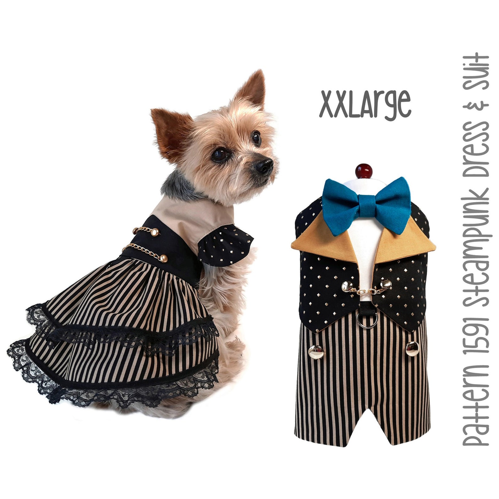 Steampunk Dog Dress Suit Sewing Pattern 1591 Victorian Dog - Etsy