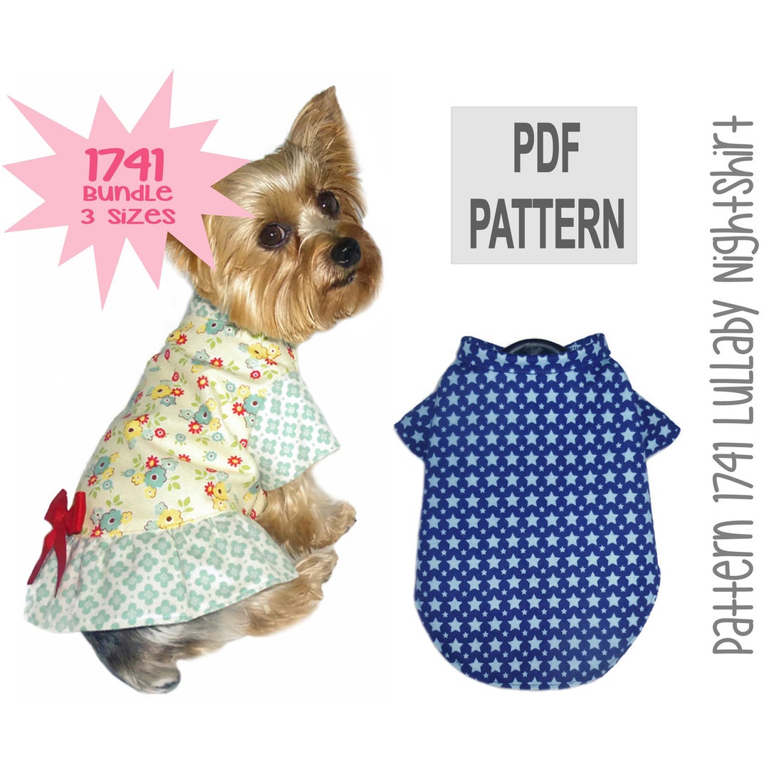 Dog Pajamas Sewing Pattern 1741 - Dog Pjs - Dog Clothes Patterns - Dog ...