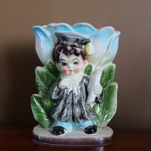 Vintage Adorable Graduate Graduation Boy With Hat and Diploma Figural ...