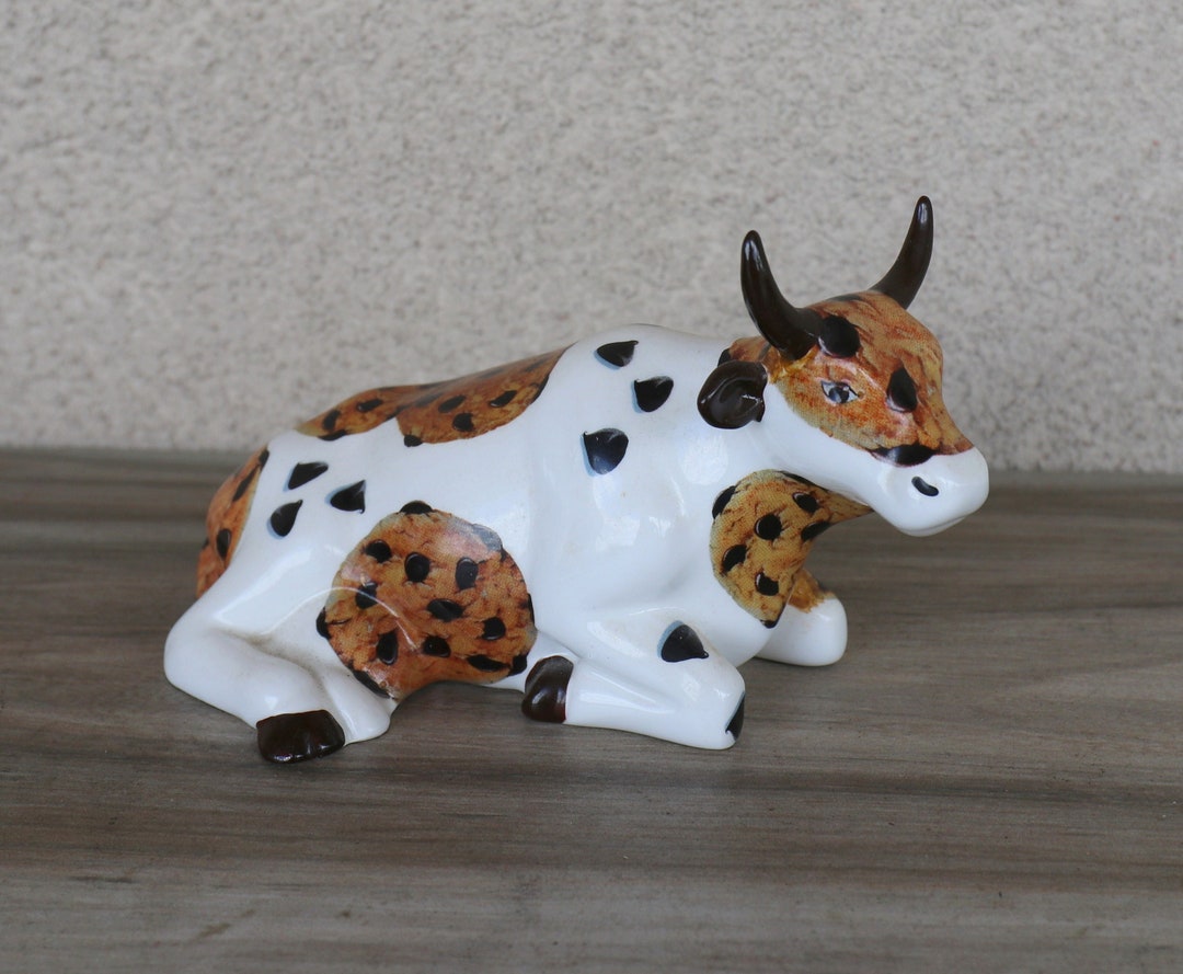 Vintage Cow Parade Ceramic Figurine COOKIES N' CREAM Retired Porcelain ...