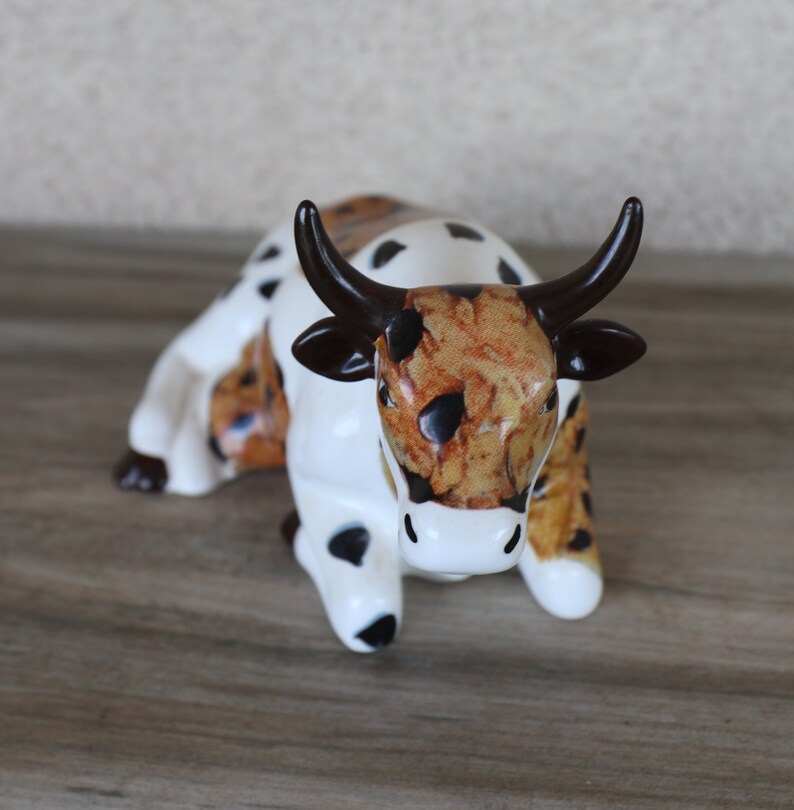 Vintage Cow Parade Ceramic Figurine COOKIES N' CREAM Retired Porcelain ...
