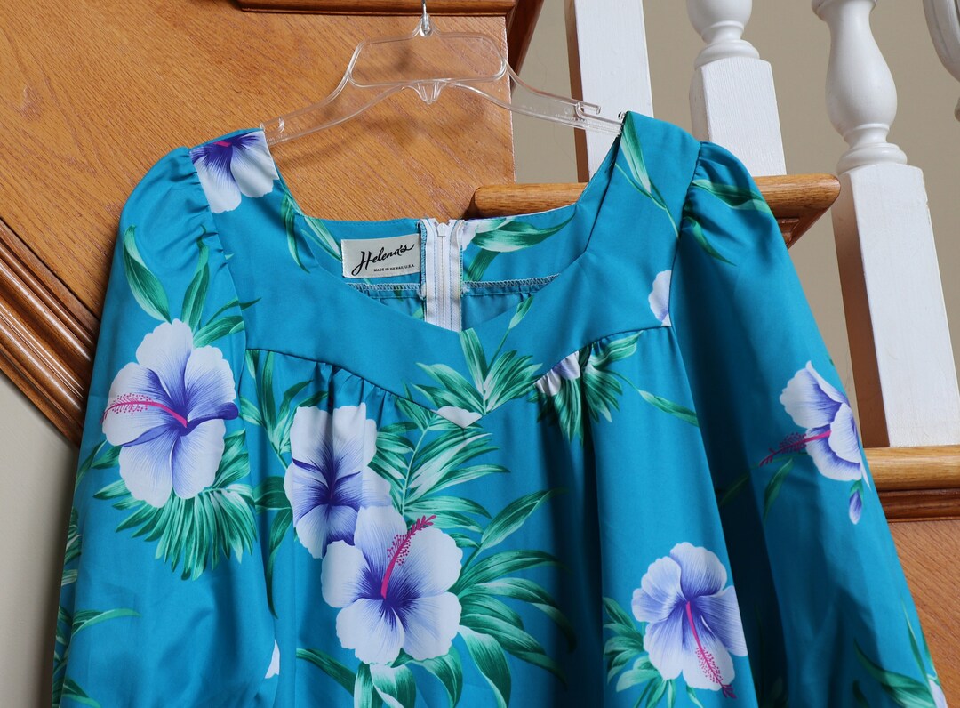 True Vintage Women's Aloha HIBISCUS Flowers Floral Mumu Resort Dress by ...