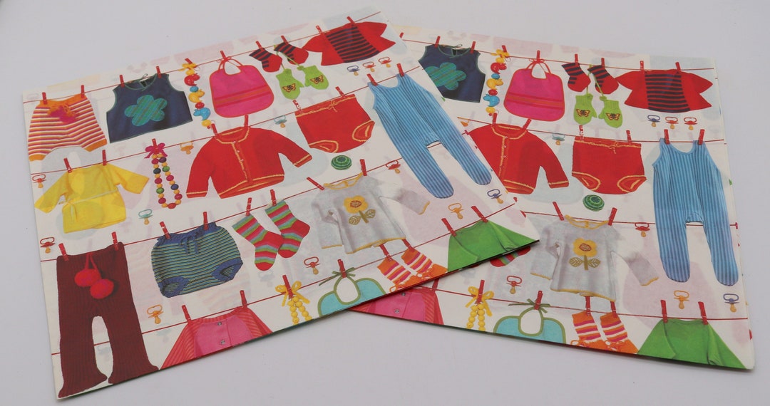 Vintage Gift Wrap/wrapping Paper From DENMARK- Adorable Retro Children ...