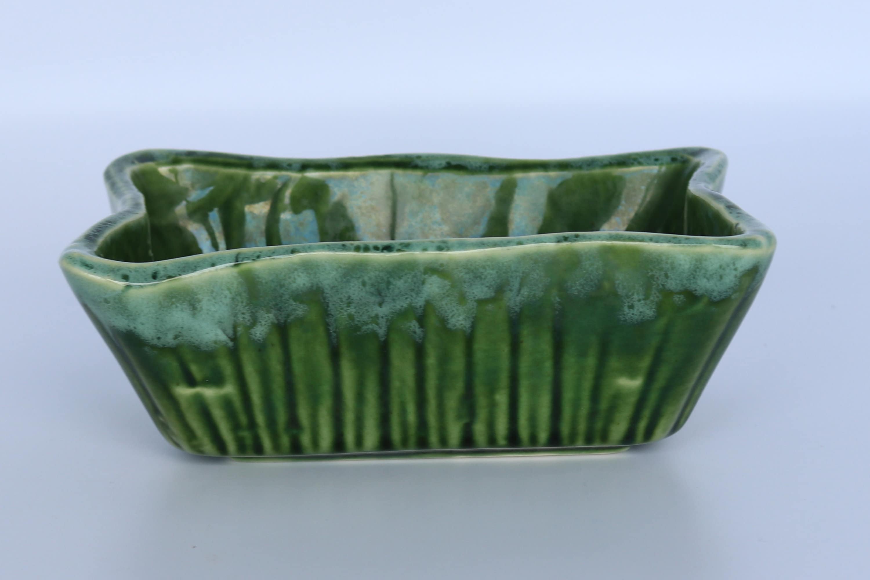 Vintage Art Pottery AVOCADO Green Drip Rectangle Vase/planter - Mid ...