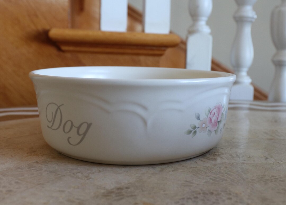 Wonderful Vintage Pfaltzgraff TEA ROSE Pattern Dog Stoneware Bowl Dish ...
