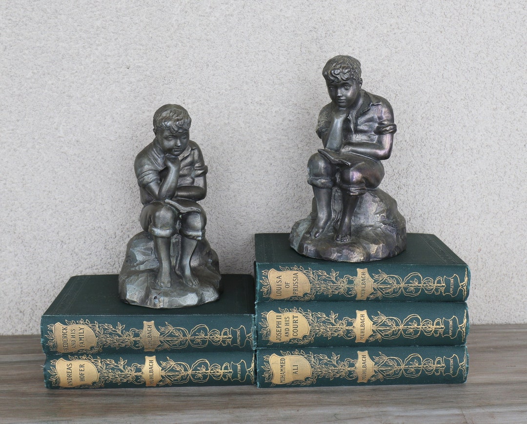 A Boy and His Book BOOKENDS - Classic for Library / Book Shelf / Child ...