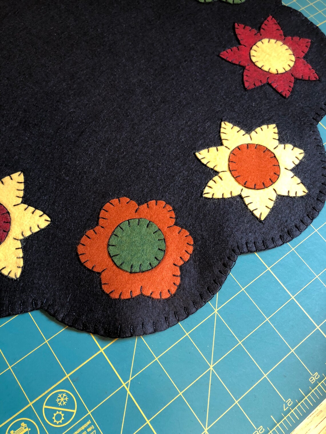 Black Table Mat/ Candle Mat Measuring 18 Inches Across With - Etsy