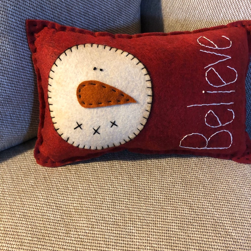 Snowman Pillow - Etsy
