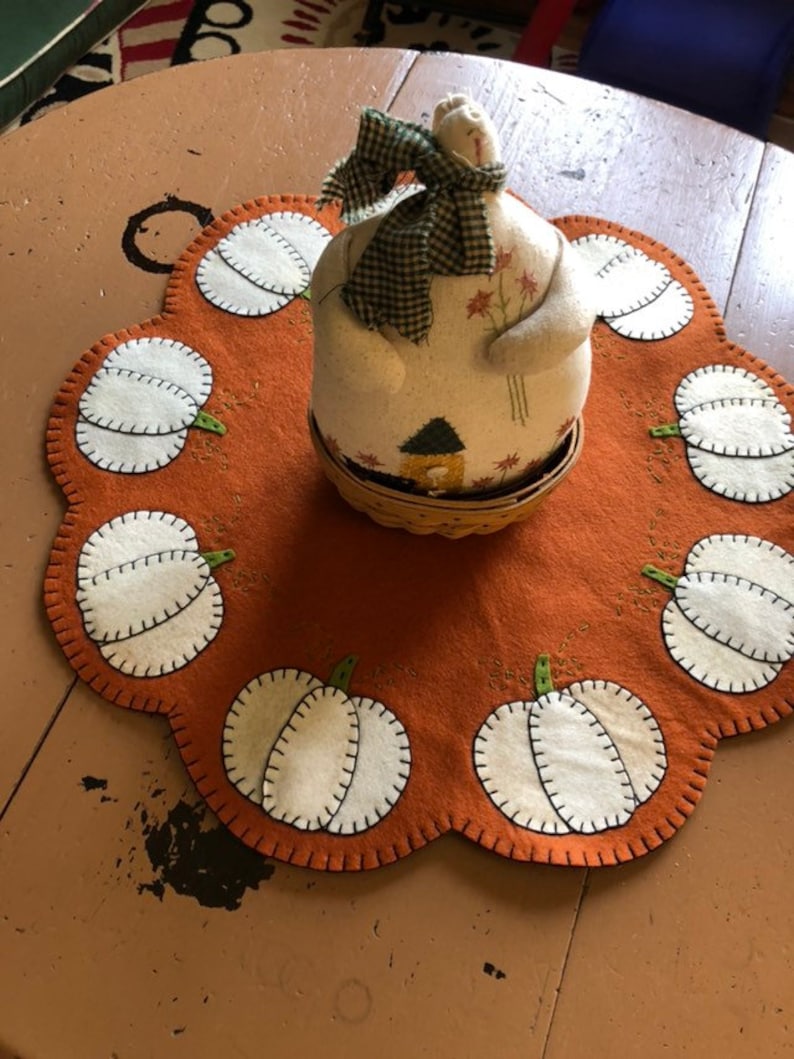 Wool Felt Table Mat Measuring 18 Inches Across Orange With - Etsy