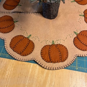 Primitive Pumpkin Tree Skirt Measuring 18” Across With a Tan Background ...