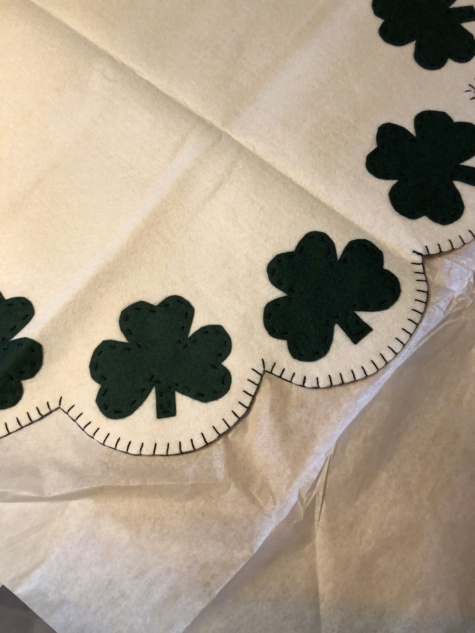 Shamrock Table Mat Measuring 18 or 22 Inches off White Background With ...