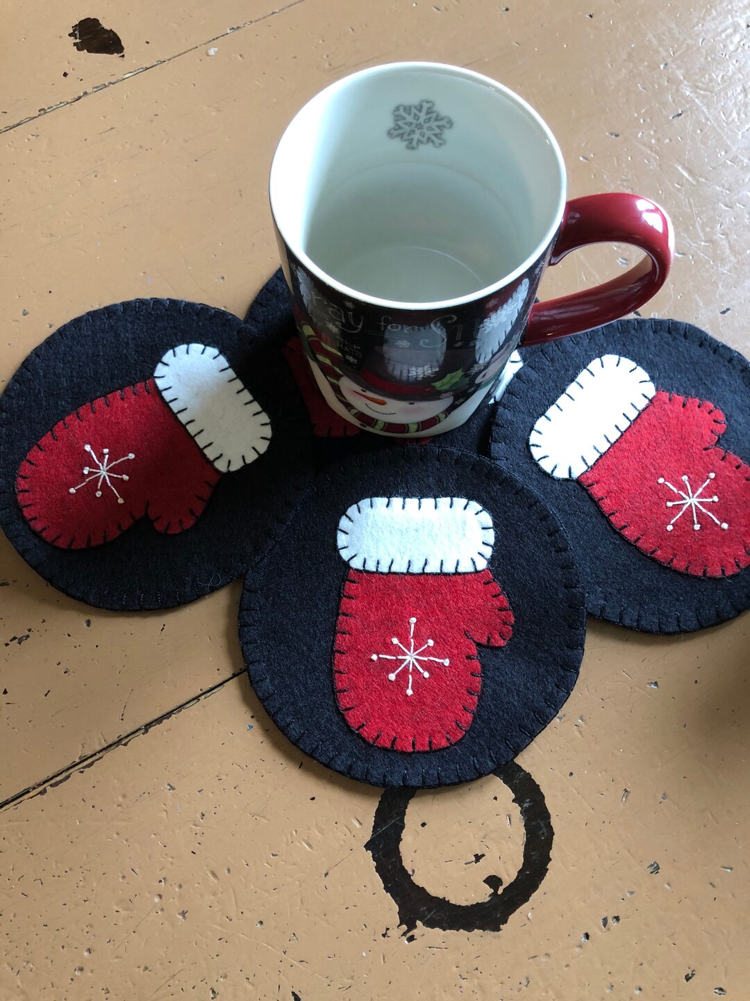 Mitten Coasters /christmas Mitten Coasters / Christmas Coasters ...