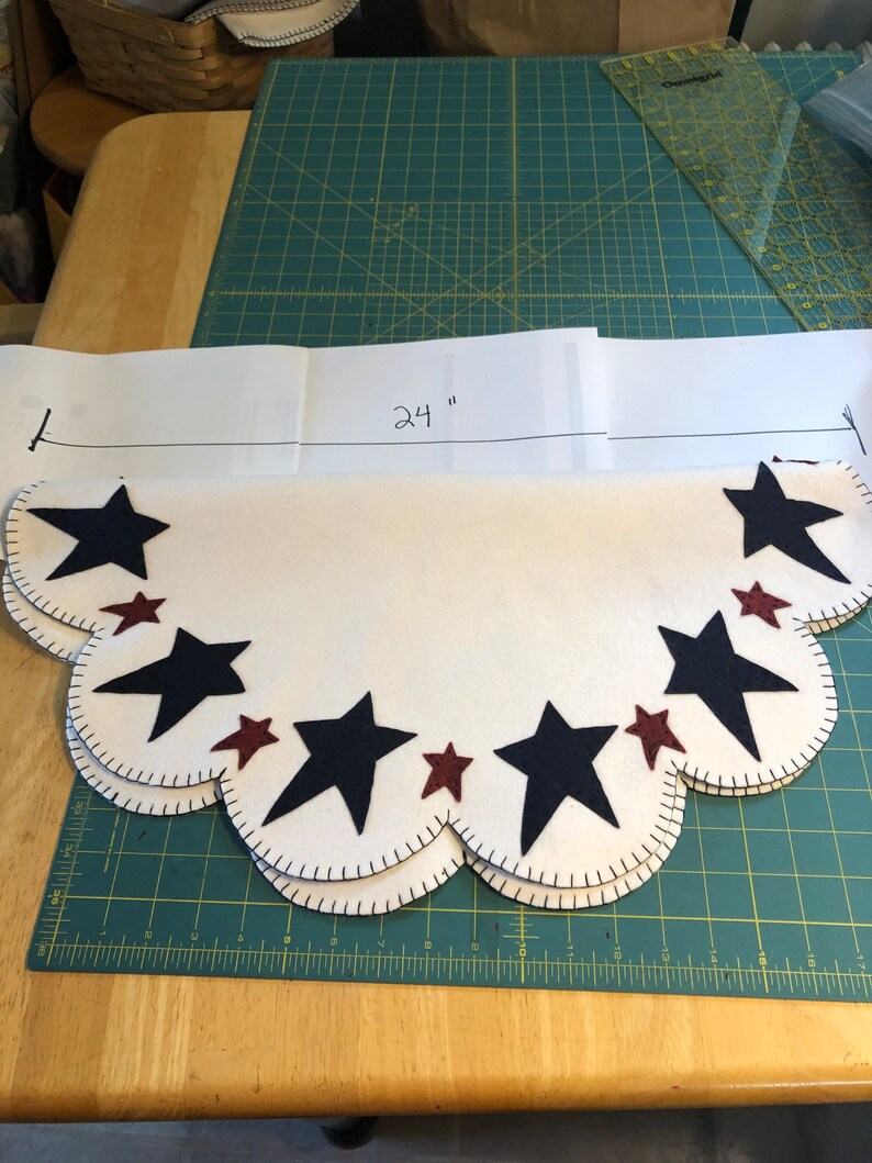 Primitive Holly Tree Skirt With an off White Background and Green Holly ...