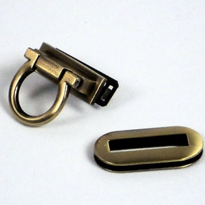 Antique Brass Turnlock Purse Closure, Flip Lock Bag Fastener, Purse ...