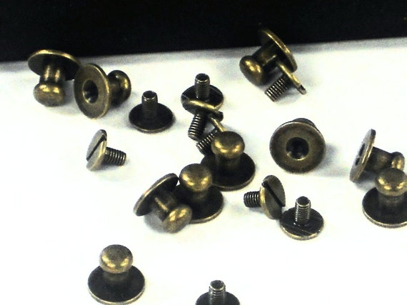 6mm Antique Brass 10pc Set Screw on Rivets Decorative Stud - Etsy