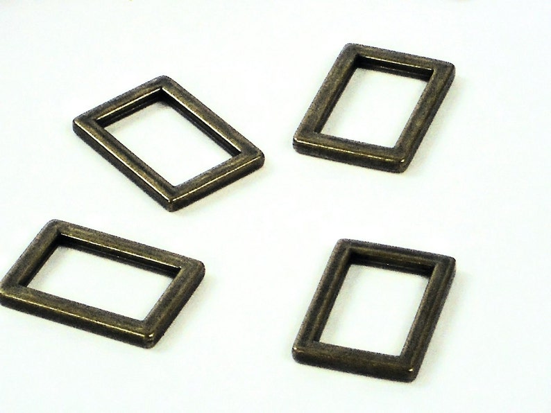 3/4 Rectangle D-Rings Antique Brass 4pc Set Small | Etsy