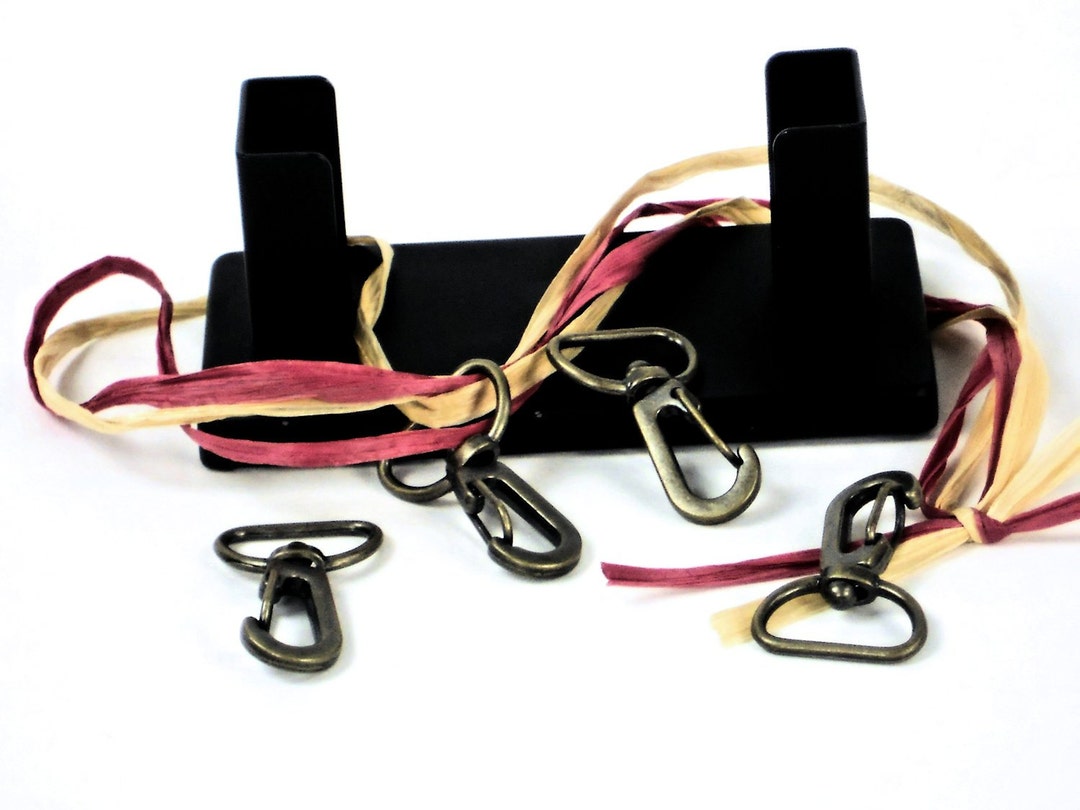 3/4" Antique Brass Swivel Hooks, 4pc Set Spring Gate Swivel Hooks ...