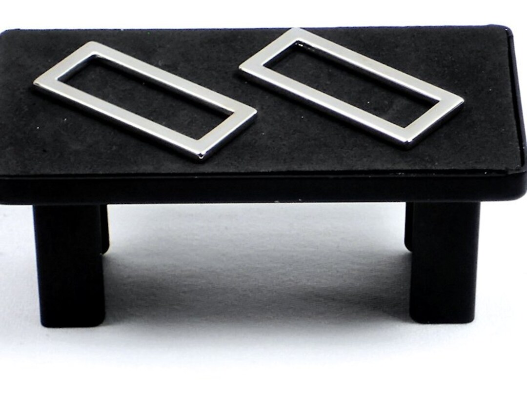 D Ring Set, 4 Pcs of 1 1/2" SILVER Metal Rectangle Rings, Leather ...