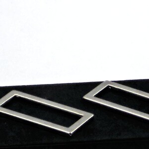 D Ring Set, 4 Pcs of 1 1/2" SILVER Metal Rectangle Rings, Leather ...