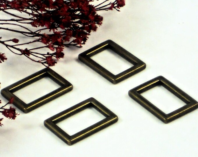 3/4 Rectangle D-rings, Antique Brass 4pc Set, Small D-rings, Purse ...