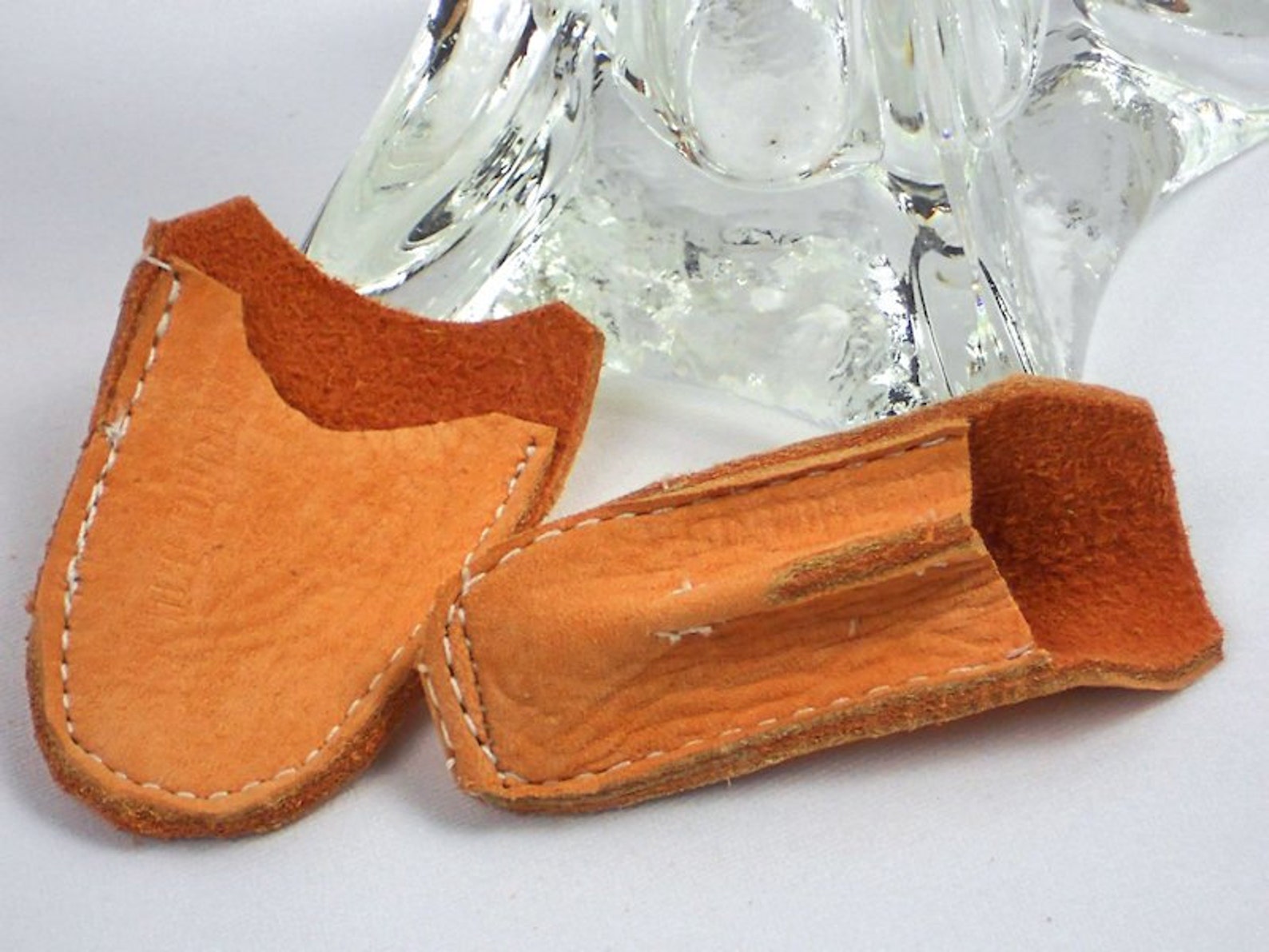 Leather Thimbles Set Apricot Leather Colored Thimbles Finger - Etsy