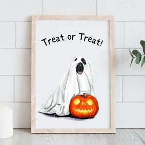 Watercolor Halloween Dogs Wall Art • Fall Decor Wall Art •costume Dog ...
