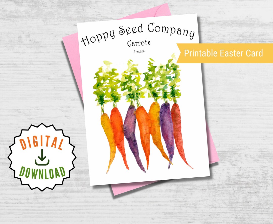 Watercolor Seed Pack Printable Easter Cards - Easter Card Digital ...