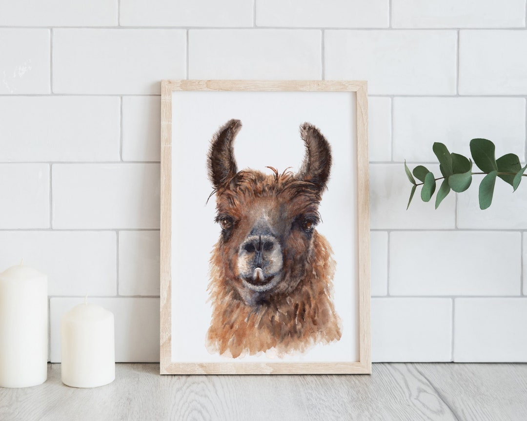 Watercolor Llama Art Print • Cute Kids Room Decor - Etsy