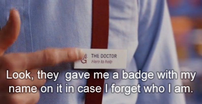 Doctor Who Dr Who Name Tag as Seen in closing Time | Etsy