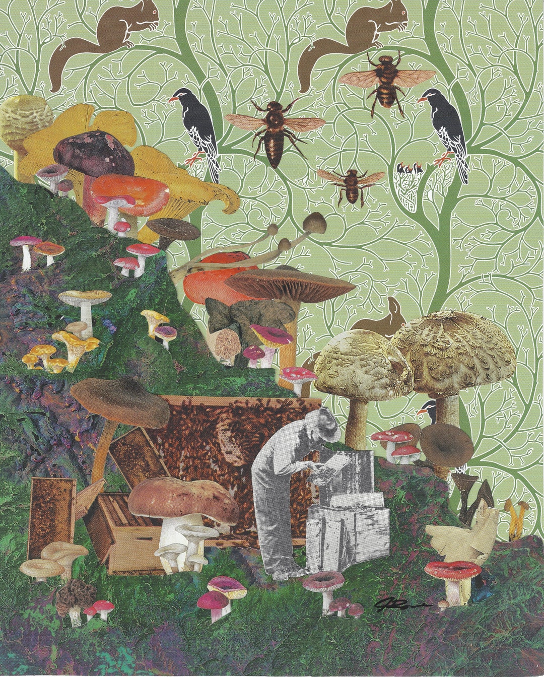 Artist-signed Print of Hand-cut Collage - Etsy