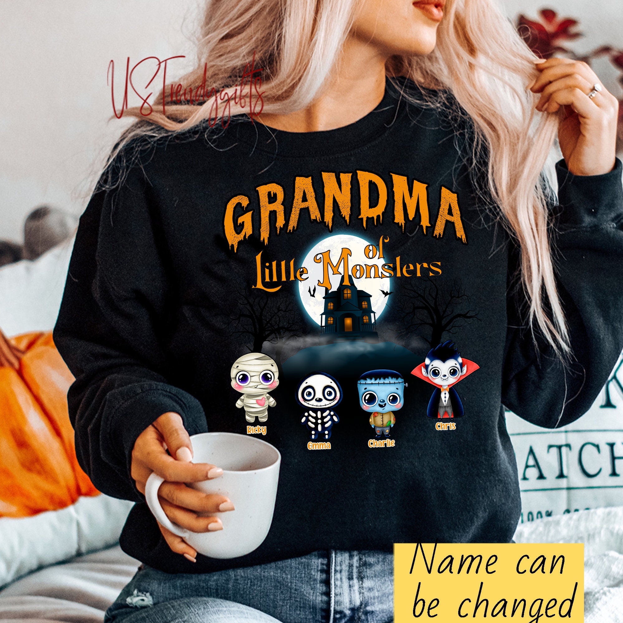 Personalized Halloween Monsters Png, Grandma of Little Monsters Png ...