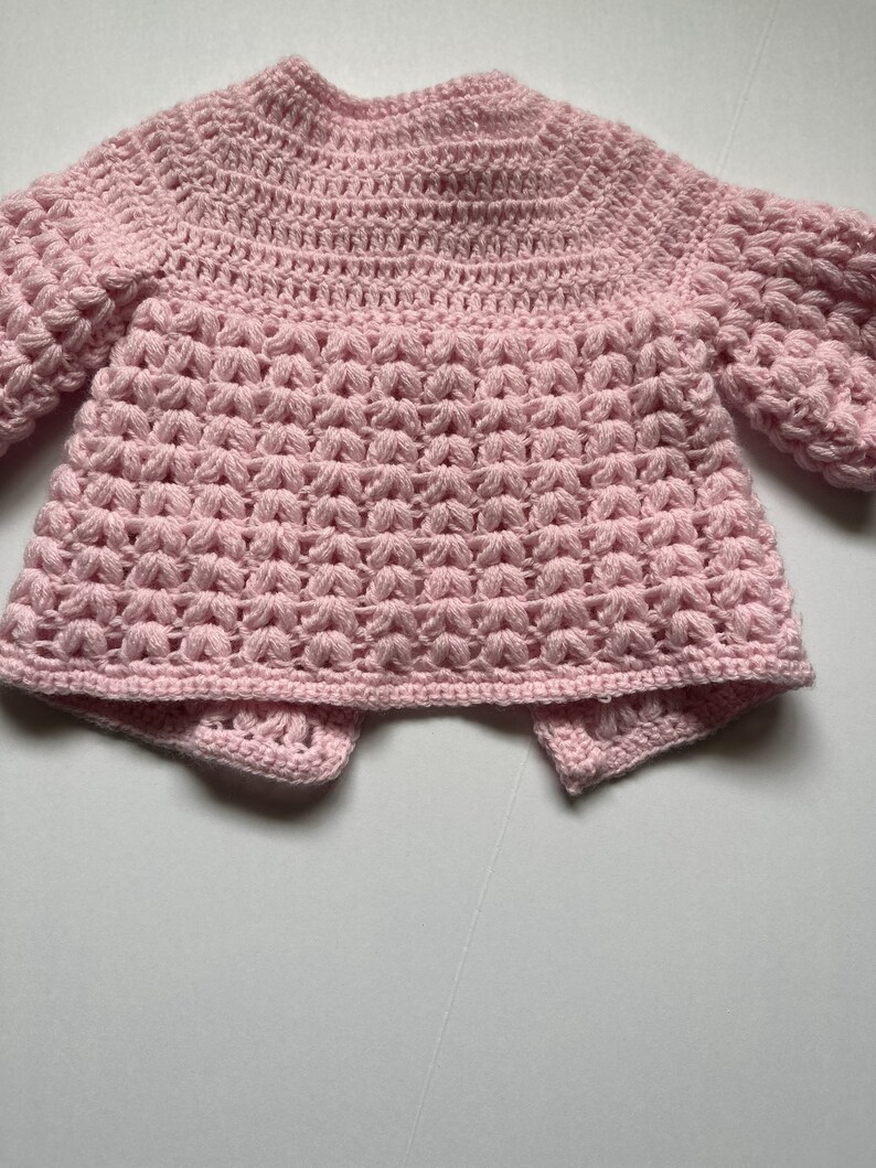 Pink Puff Stitch Girl Cardigan Sweater - Etsy