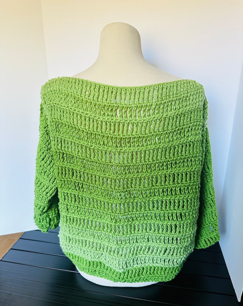 Green Gradient Crochet Sweater - Etsy