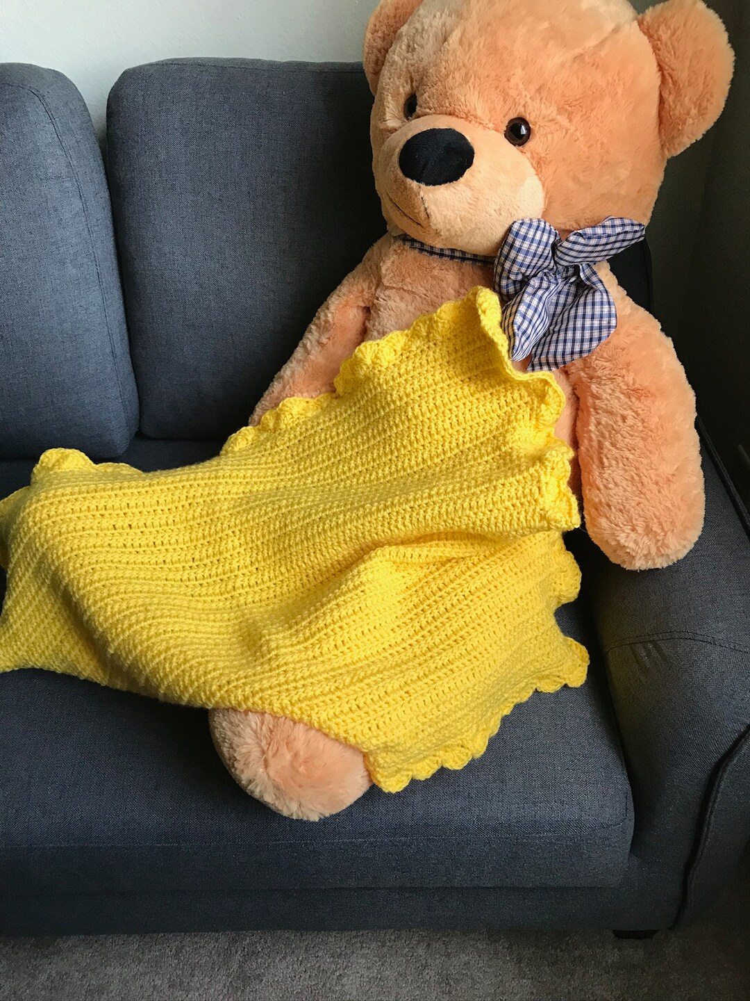 Yellow Scalloped Baby Blanket - Etsy