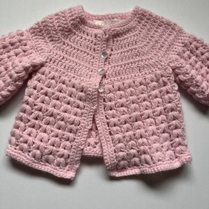 Pink Puff Stitch Girl Cardigan Sweater - Etsy