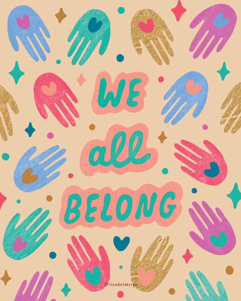 We All Belong - Digital Art Print File - Motivational Colourful Artwork ...