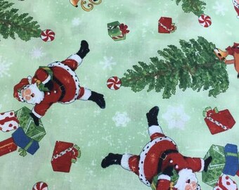 Retro christmas fabric | Etsy