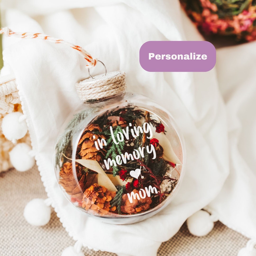 Dried Flower Ornaments, Personalized Memorial Gift, in Loving Memory ...