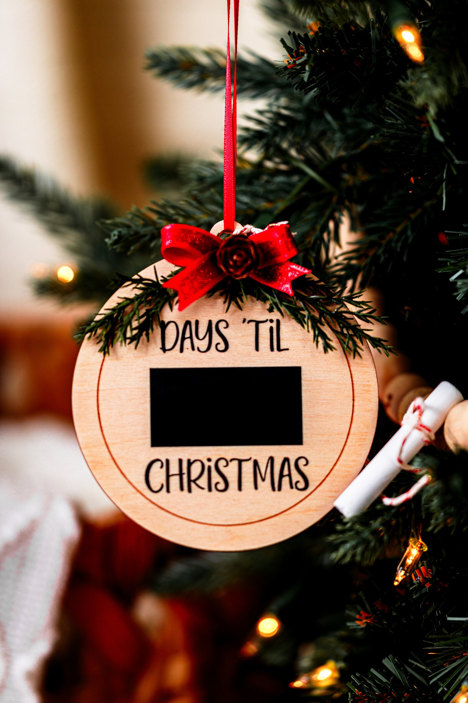 Christmas Countdown Sign Ornament With Chalk, Countdown to Christmas ...