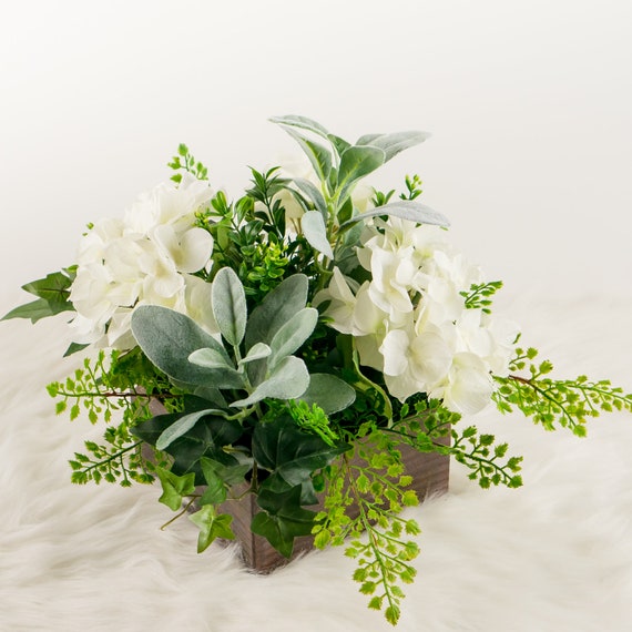White Hydrangea Rustic Centerpieces