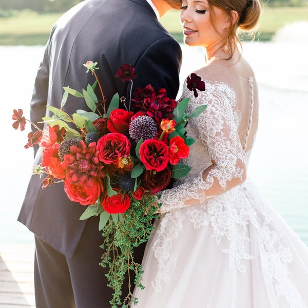 Red Bridal Bouquet - Etsy