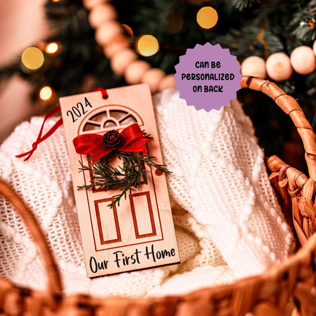 Our First Home Ornament 2024 Wreath, Personalized Christmas Gift ...