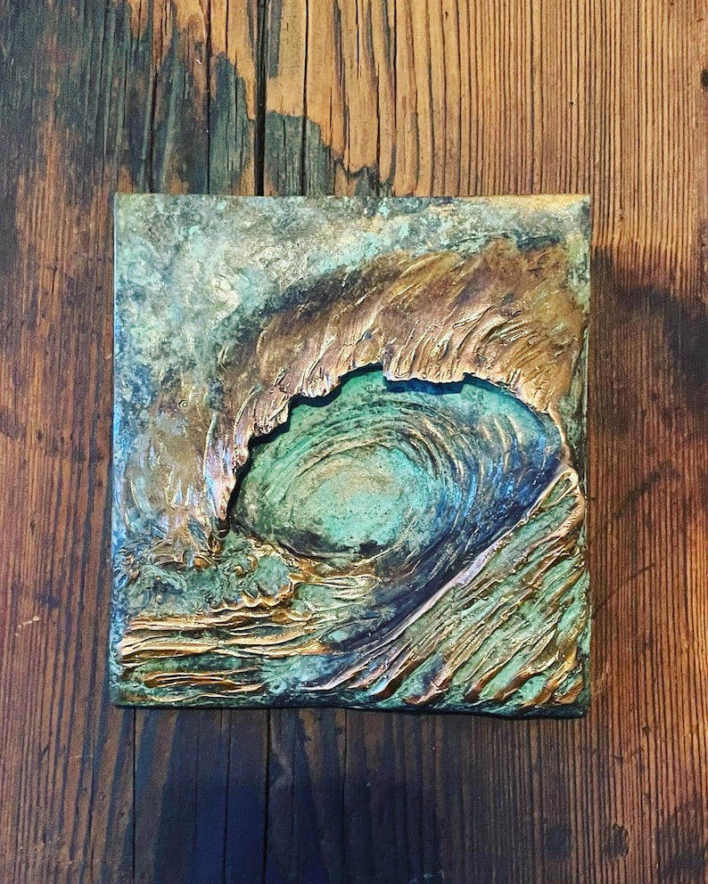 Bronze Big Wave Art, Surf Wave Portraits (set of 5) - Etsy