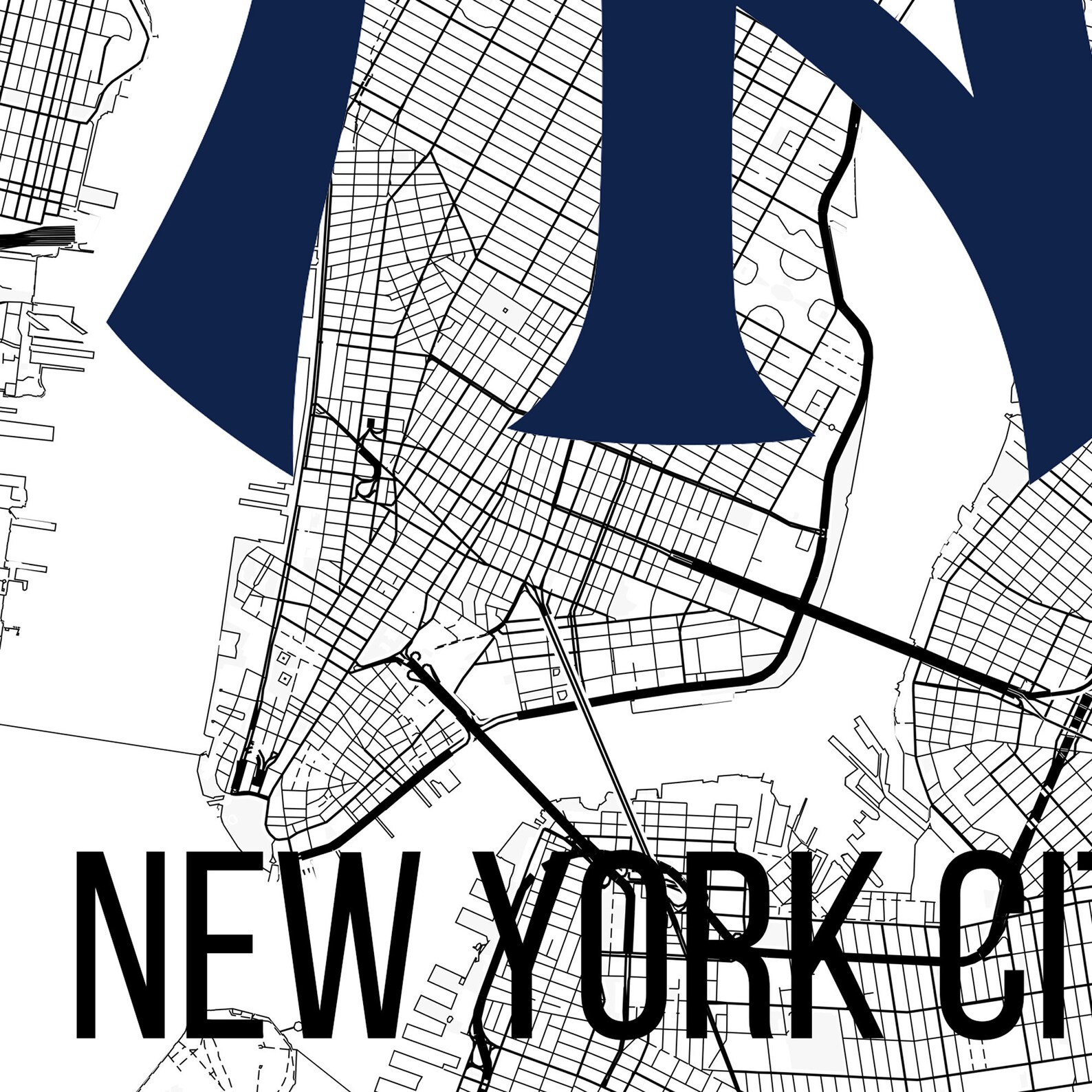 New York Yankees the Yankees MLB Baseball Poster Map - Etsy