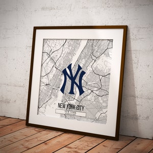 New York Yankees the Yankees MLB Baseball Poster Map - Etsy