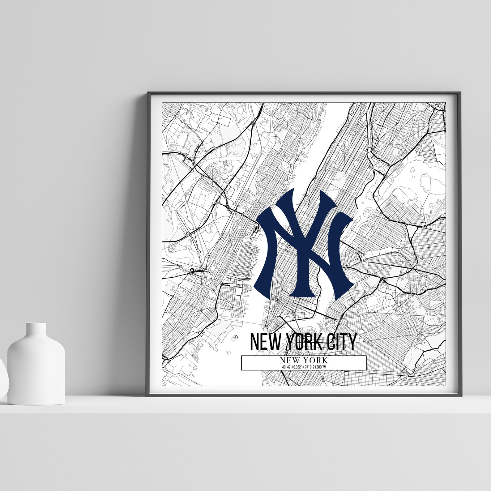 New York Yankees the Yankees MLB Baseball Poster Map - Etsy