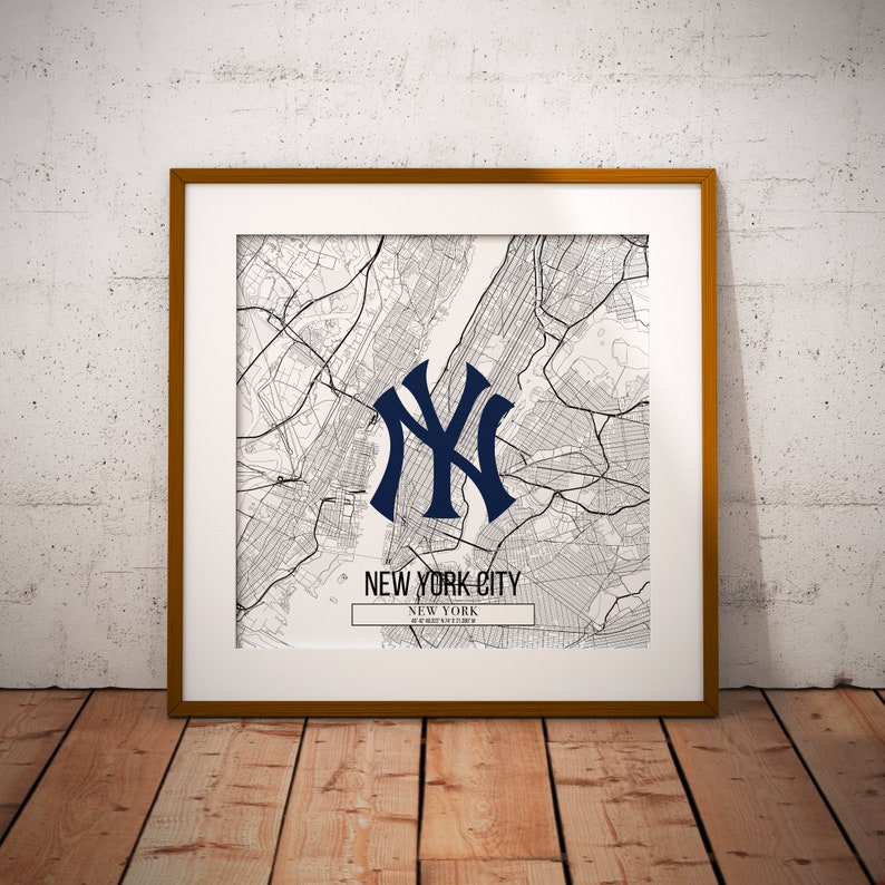 New York Yankees the Yankees MLB Baseball Poster Map - Etsy