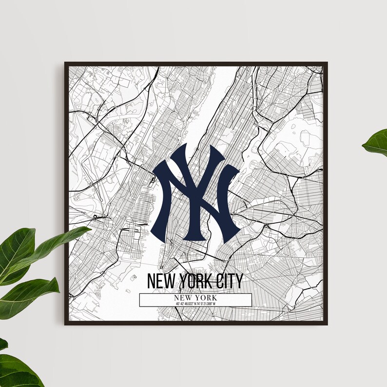 New York Yankees the Yankees MLB Baseball Poster Map - Etsy