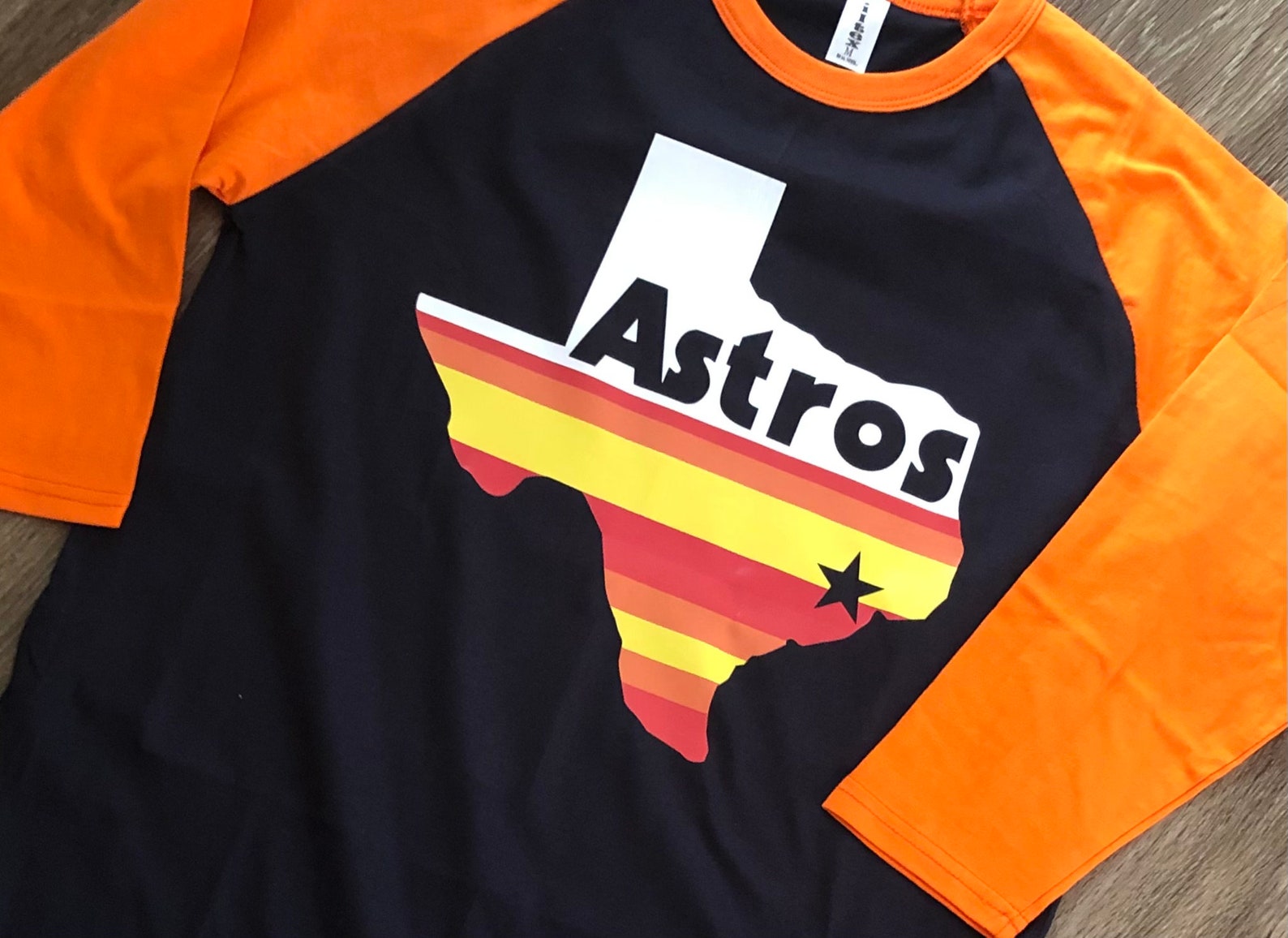 ASTROS Orange & Navy Baseball Raglan Shirt Retro - Etsy
