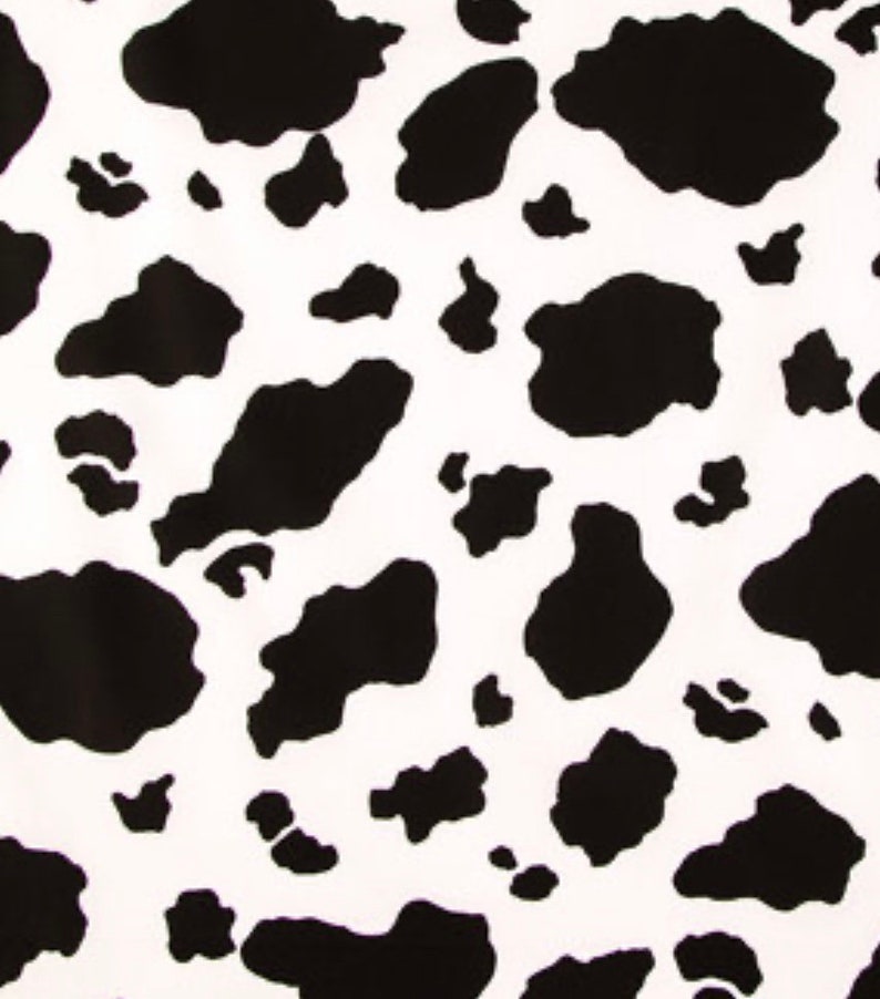 Black White Cow Print Cowboy Ranch Farm House Cattle 100% | Etsy